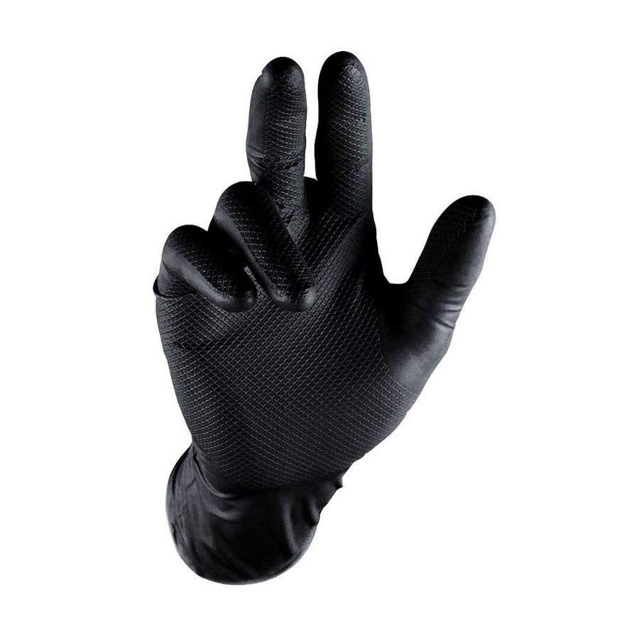 Grippaz Nitrile Gloves - Black, Medium (25 Pair)