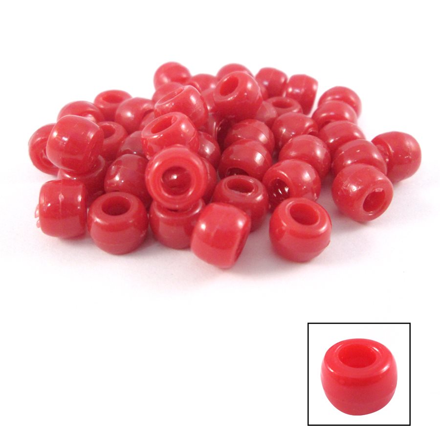 Plastic Crow Beads - Red