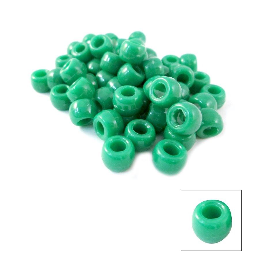 Plastic Crow Beads - Green