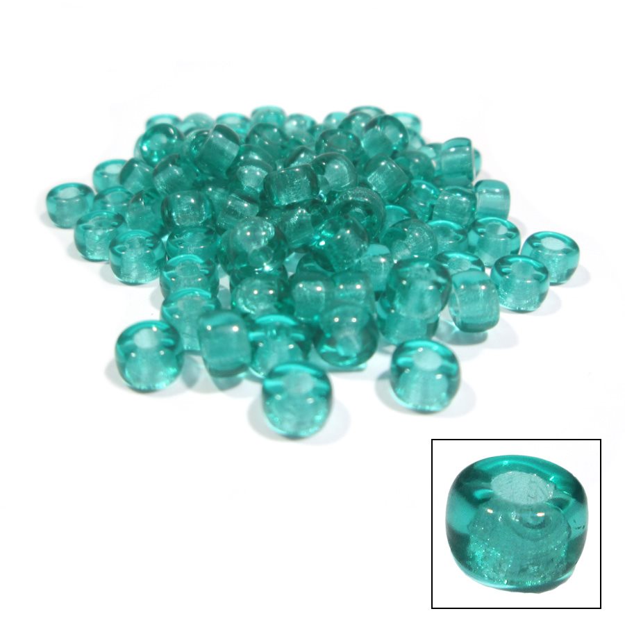 Glass Crow Beads Mini - Transparent Teal