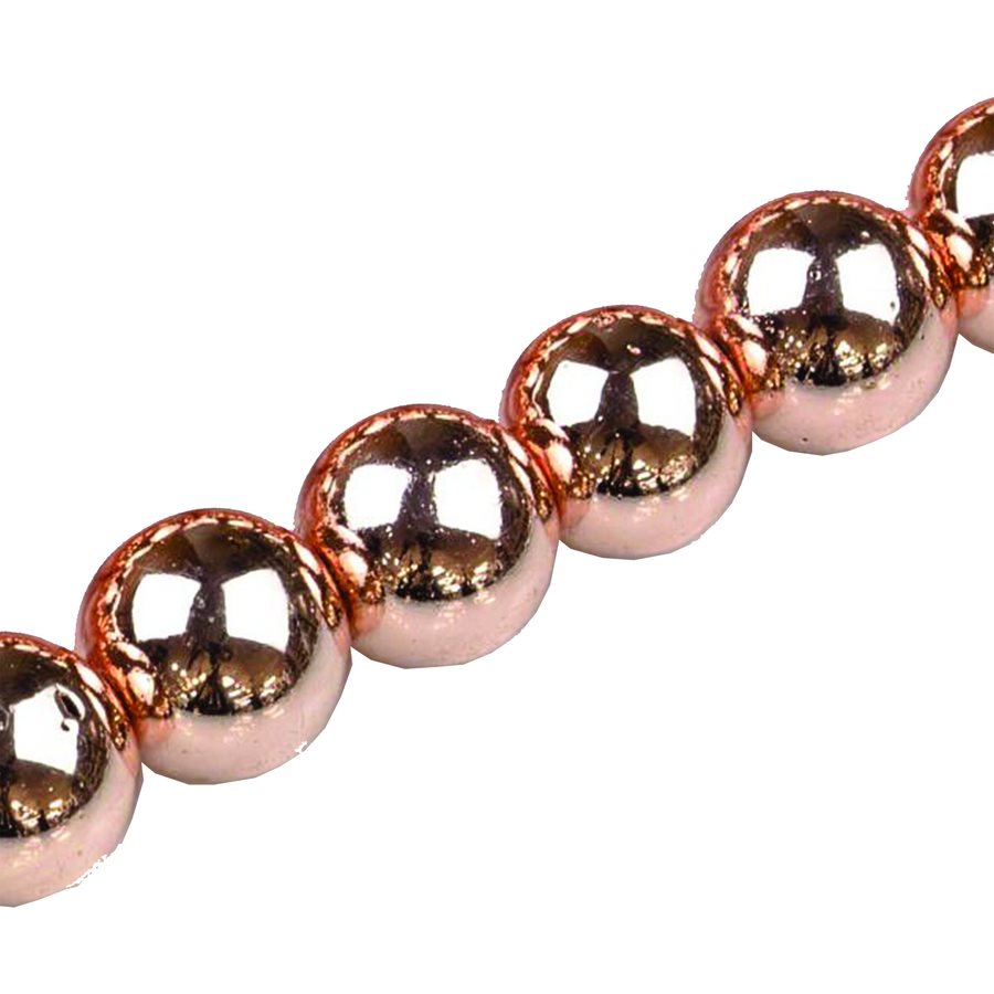 Round Hematite, Rose Gold 8mm