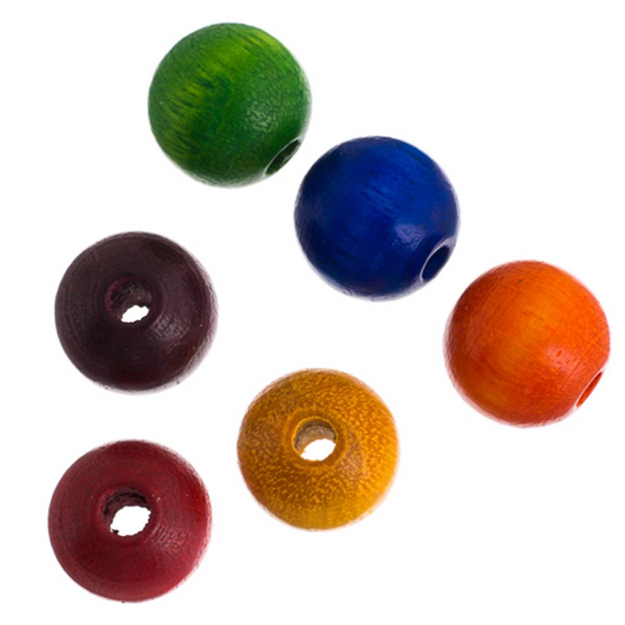 Wooden Beads Round 6 mm Multi (200Pcs/Pkg)