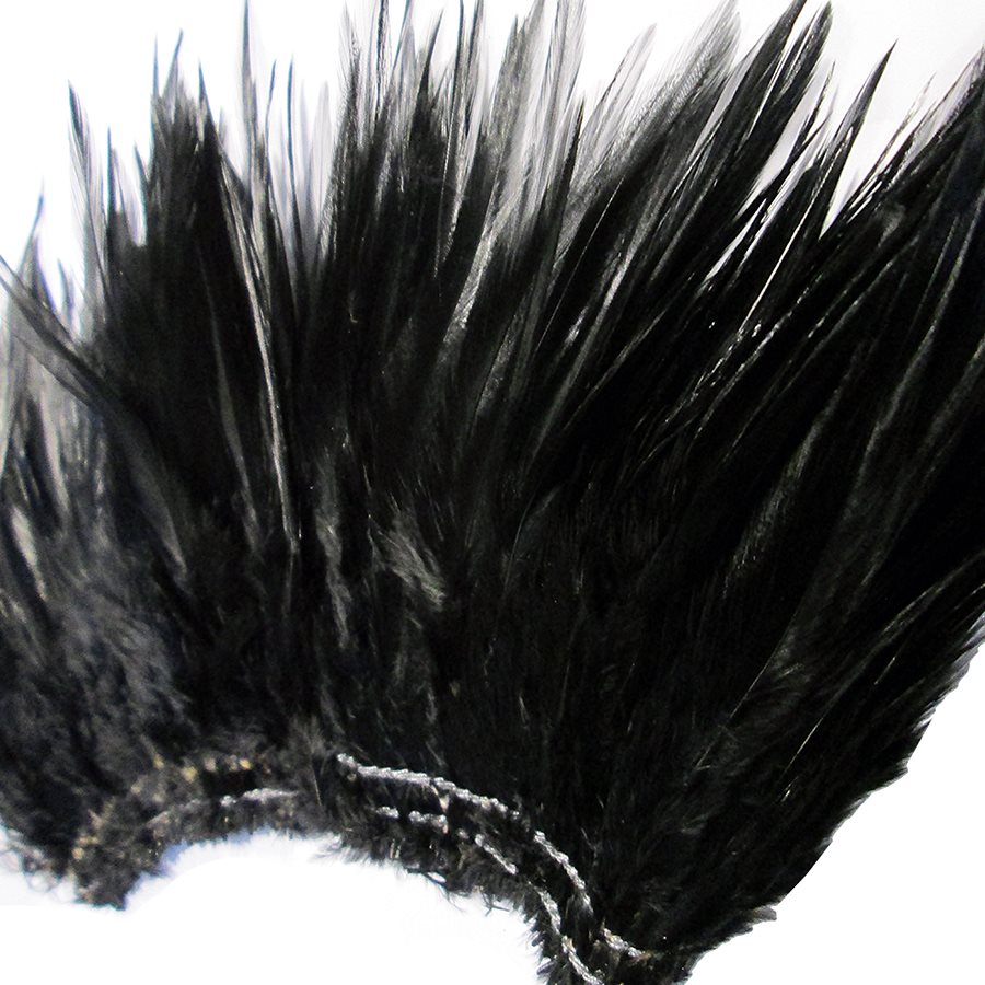Hackle Feathers (6"+) Black (1 oz)
