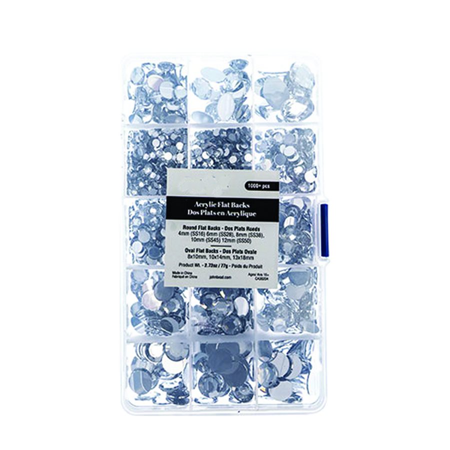 Flat Back Rhinestone Box - Crystal